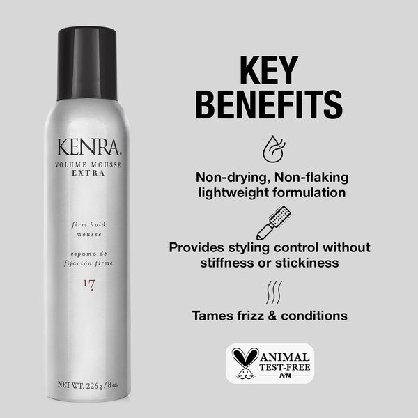 Kenra Volume Mousse Extra 17 | Firm Hold Mousse | Alcohol Free | Non-d ...