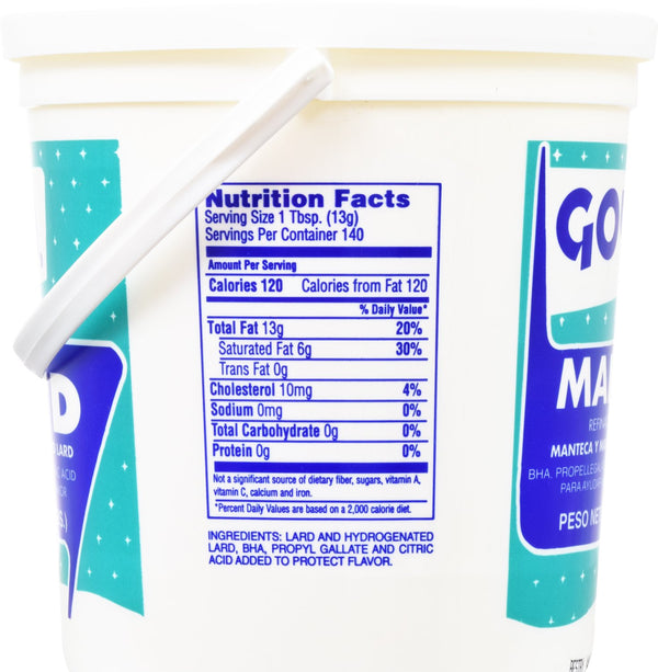 Goya Foods Refined Lard, 4 Pound Tub - Fulfillment Center