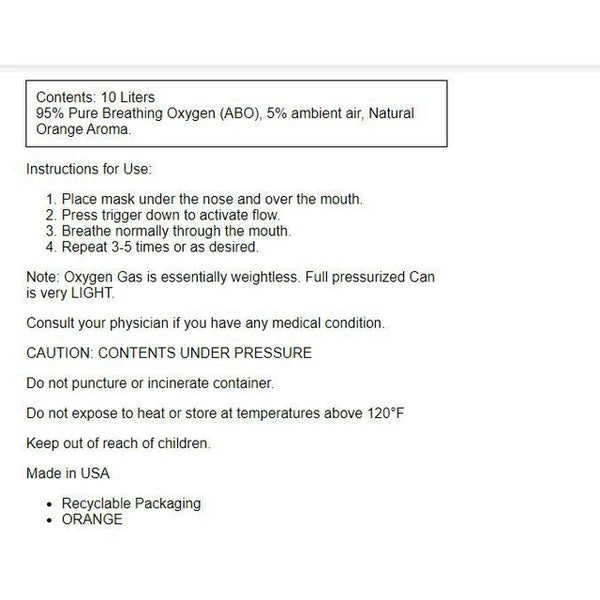 Collections Etc Boost Oxygen Sport Portable Inhaler with Orange Aroma ...