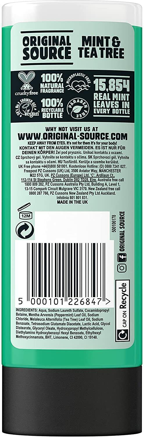 Original Source Mint & Tea Tree Shower Gel 500ml - Fulfillment Center